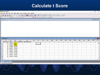 Calculate z score, t score and percentile in minitab | PPT