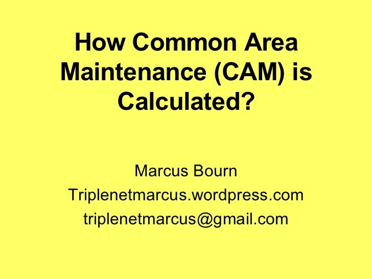 Calculating Common Area Maintenance ( C A M)