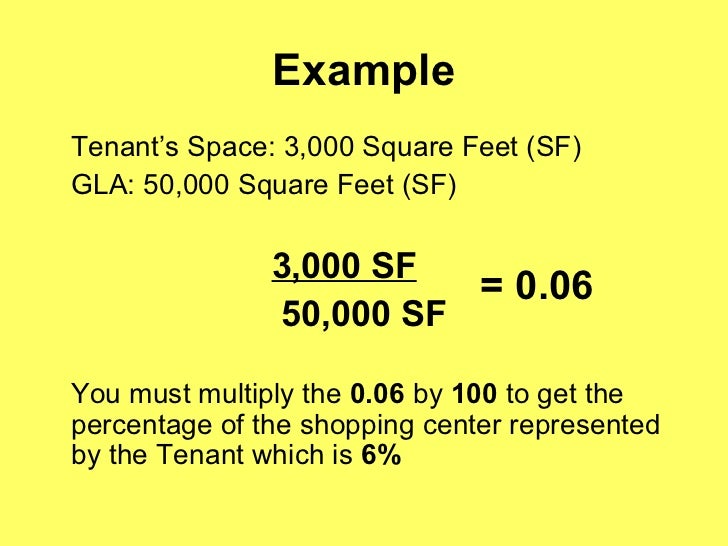 Calculating Common Area Maintenance ( C A M)