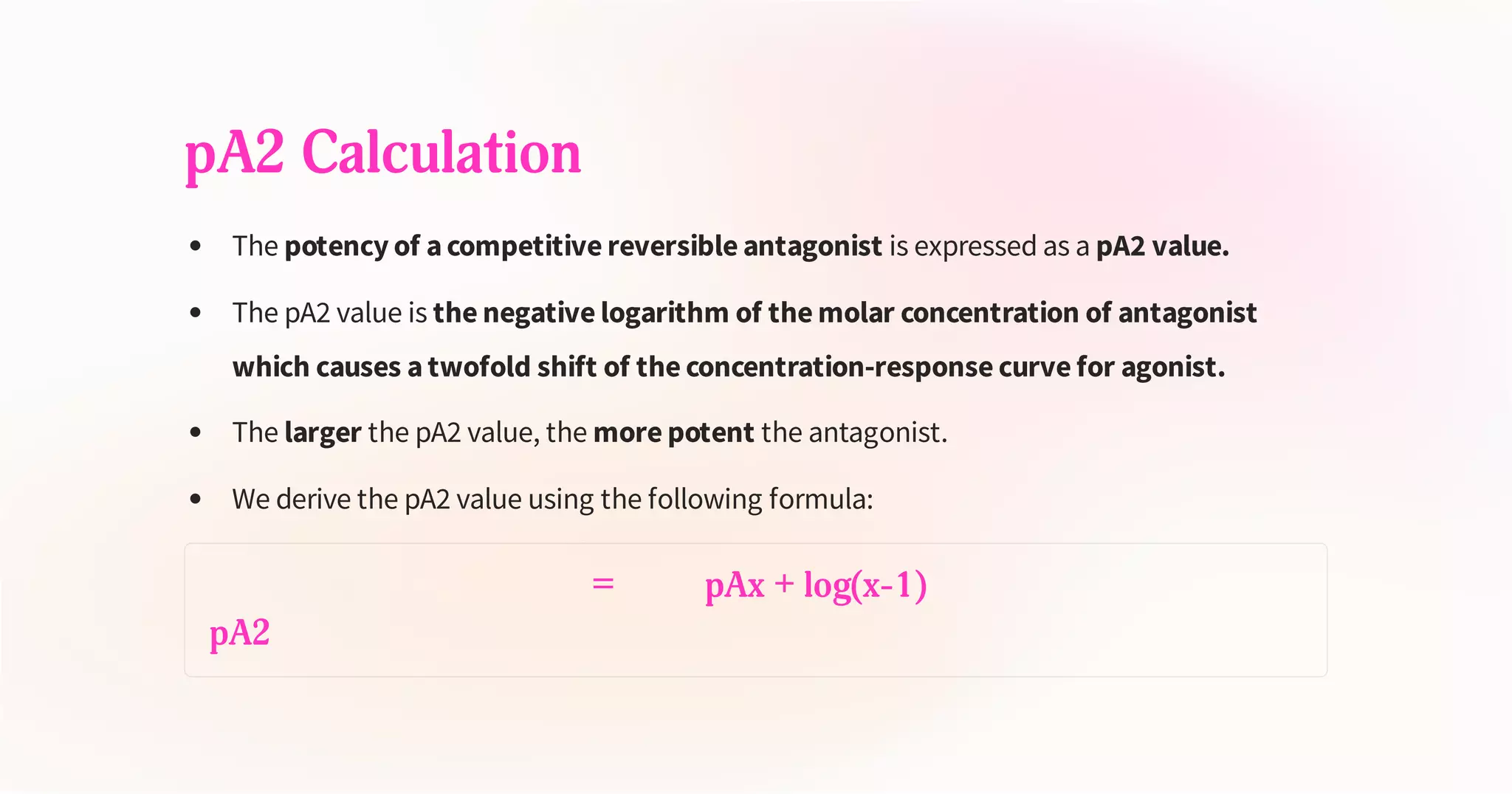 Understanding pA2 and pD2' Values: Calculation and Significance in Pharmacology | PDF
