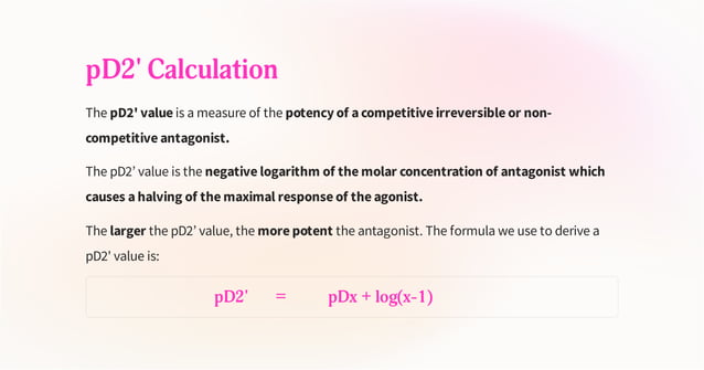 Understanding pA2 and pD2' Values: Calculation and Significance in Pharmacology | PDF ...
