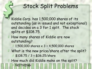 Calculating stock-splits | PPT