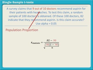 Calculating a single sample z test | PPT