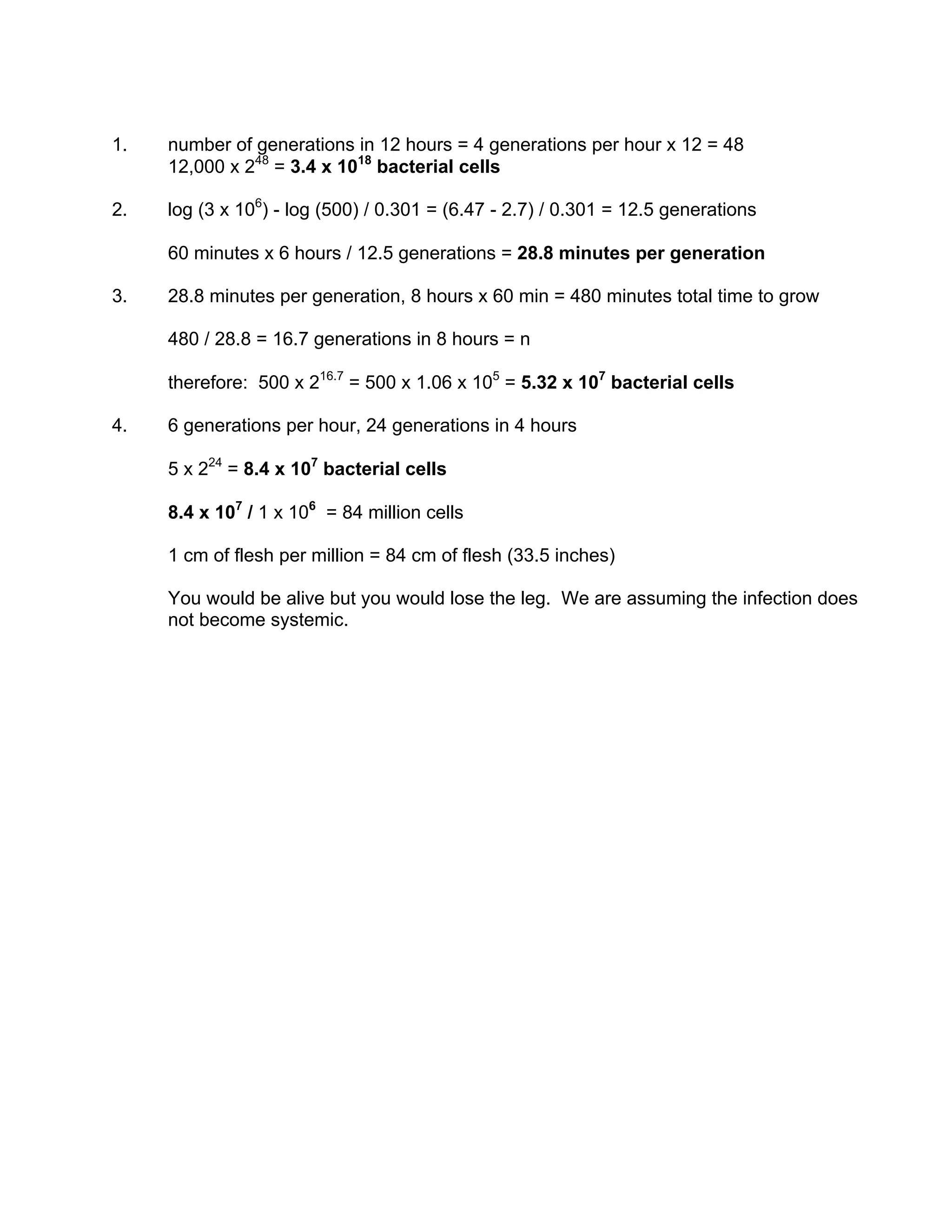 Calculating bacterial growth | PDF
