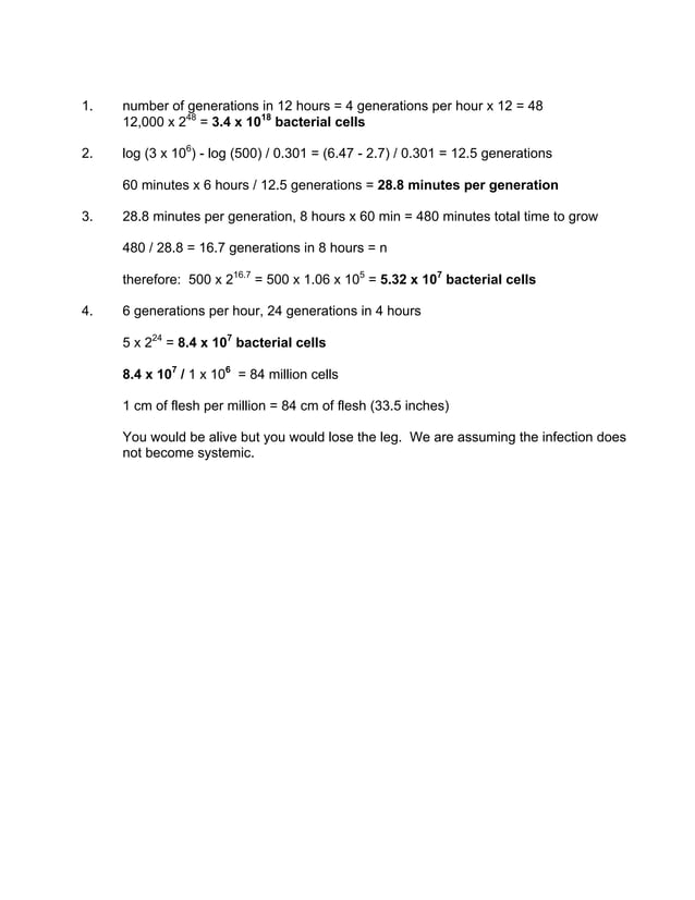 Calculating bacterial growth | PDF | Infectious Diseases | Diseases and ...
