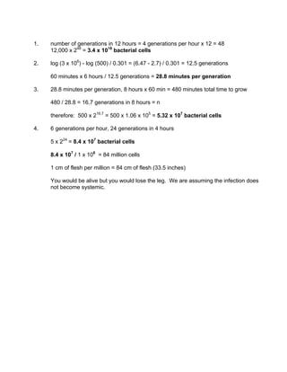 Calculating bacterial growth | PDF