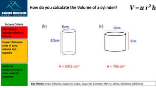 Measurement - Calculating the capacity of 3D objects | PPTX