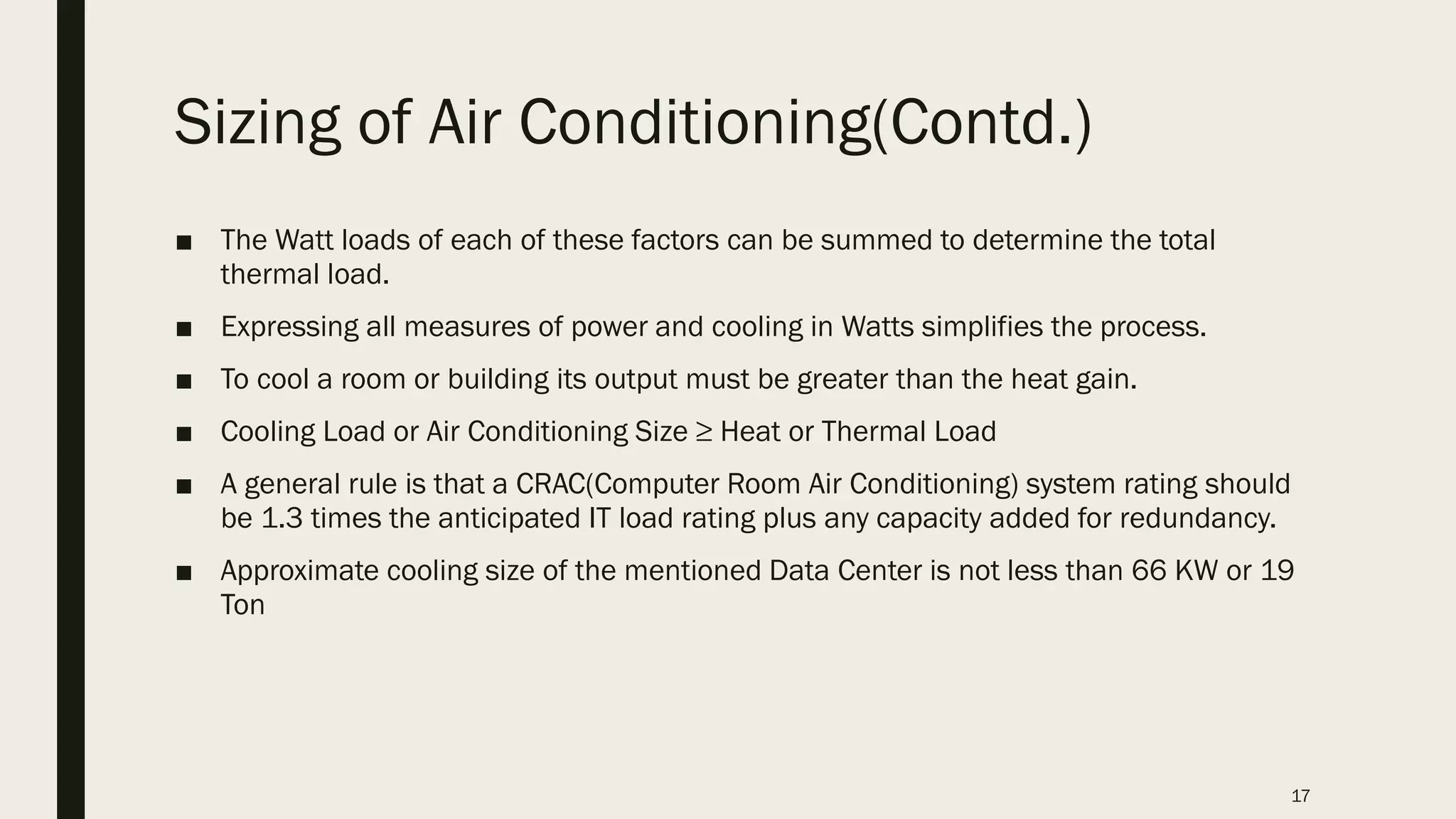 Calculating cooling requirements for data center | PDF
