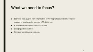 Calculating cooling requirements for data center | PDF
