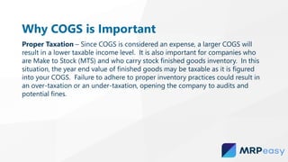 Calculating cost of goods sold in manufacturing | PDF