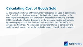 Calculating cost of goods sold in manufacturing | PDF