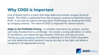 Calculating cost of goods sold in manufacturing | PDF
