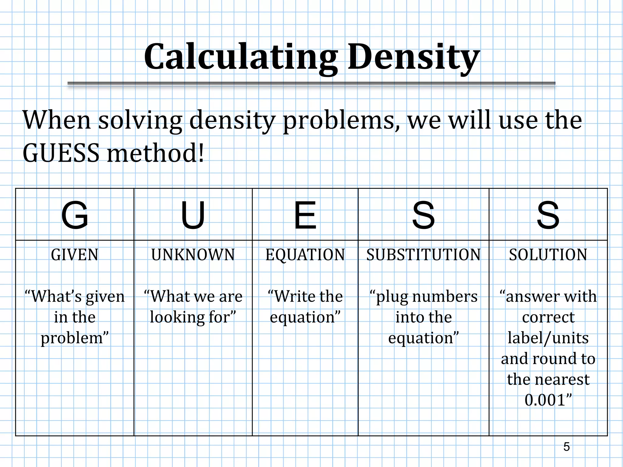 Calculating Density | PPTX