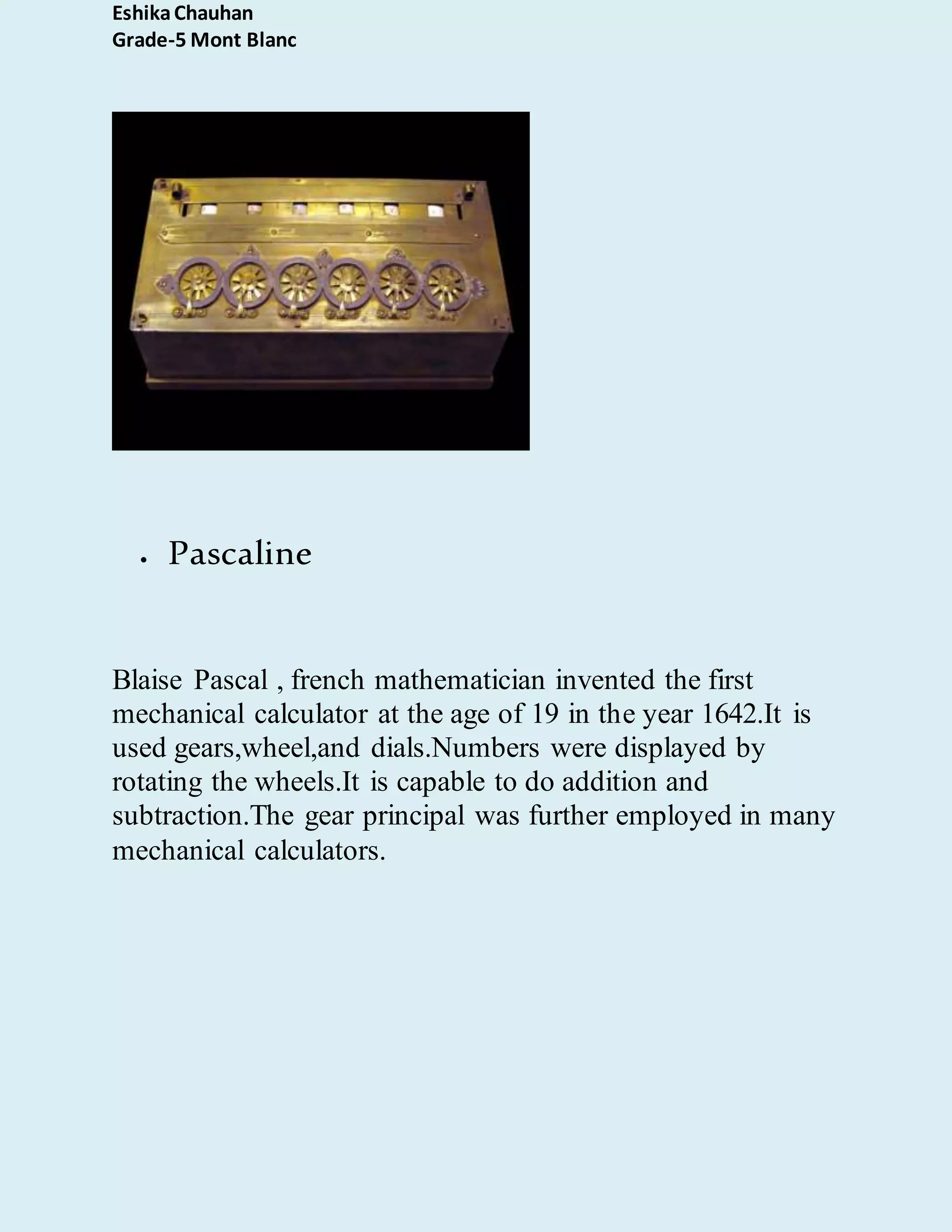 Calculating Devices | DOCX