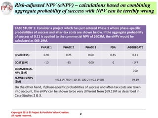 Calculating risk-adjusted NPV (eNPV) - The right way | PDF