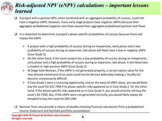 Calculating risk-adjusted NPV (eNPV) - The right way | PDF