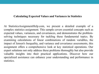 Calculating Expected Values and Variances in Statistics | PPT