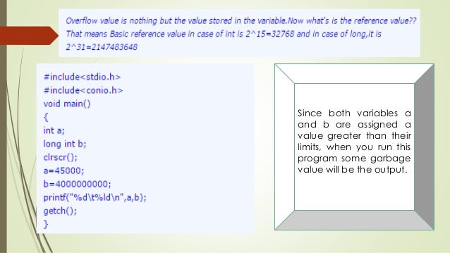 Calculating garbage value in case of overflow Calculating garbage value in case of overflow