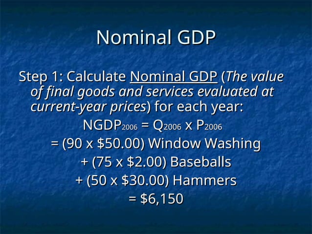 Calculating Gross Domestic Product- different methods | PPT