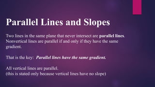 Calculating gradients of parallel lines | PPT