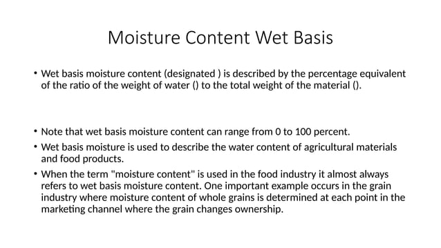Calculating Moisture Contents.pptx tutorial | PPT