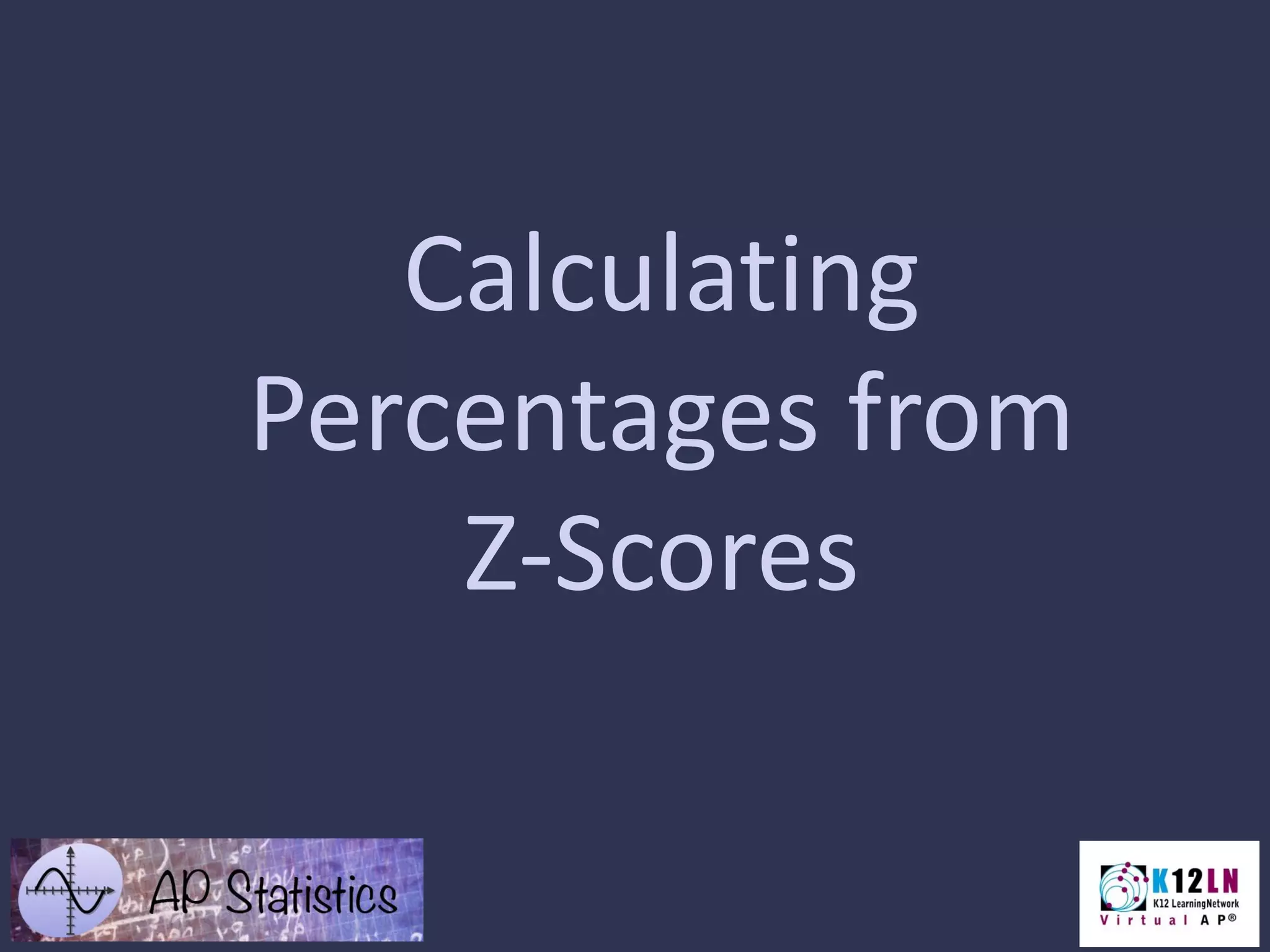Calculating percentages from z scores | PDF