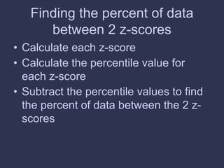 Calculating percentages from z scores | PDF