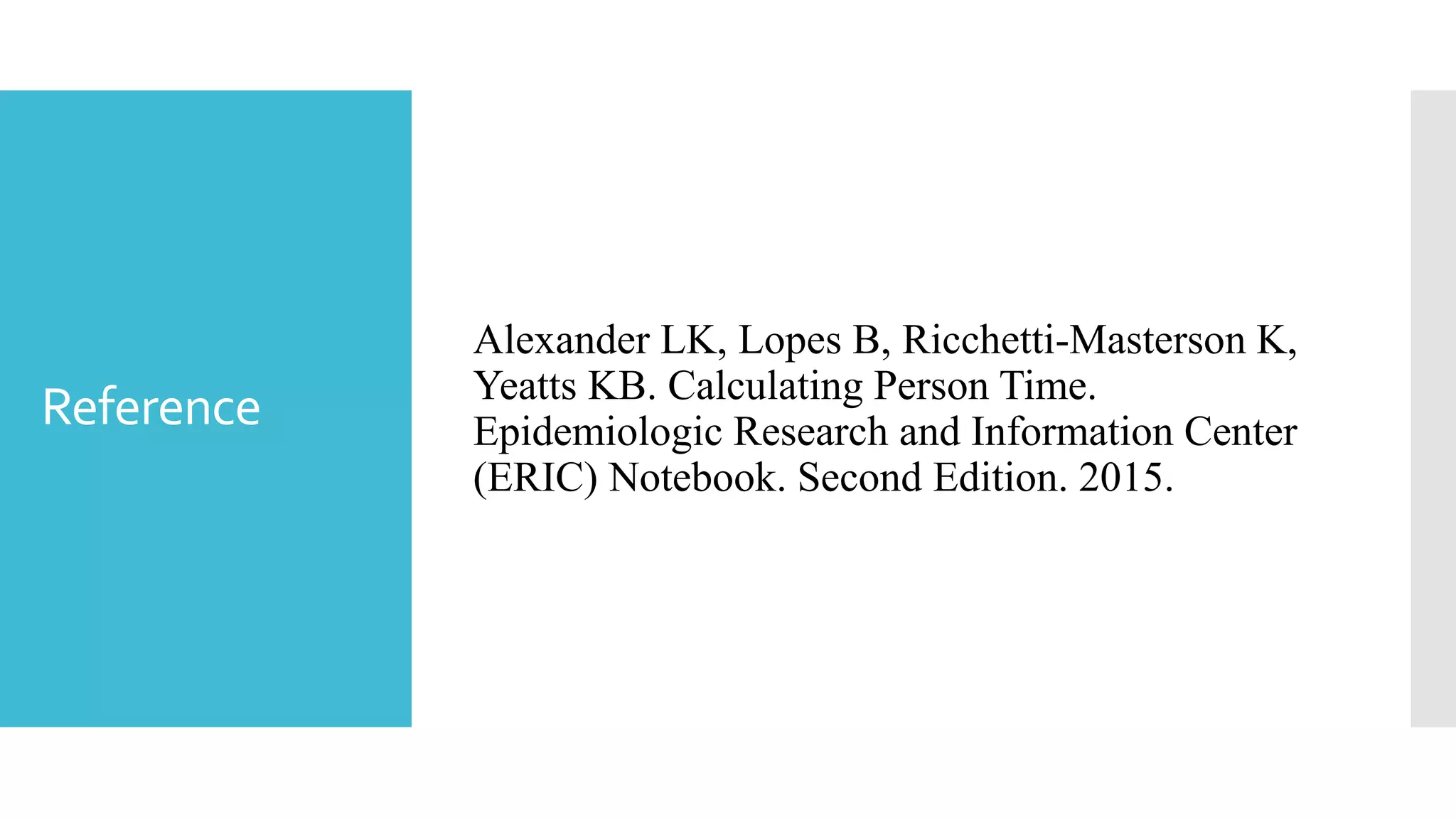 Calculating person time | PPTX