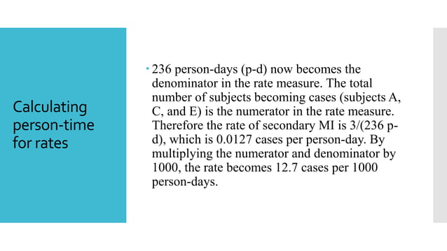 Calculating person time | PPTX | Cancer | Diseases and Conditions
