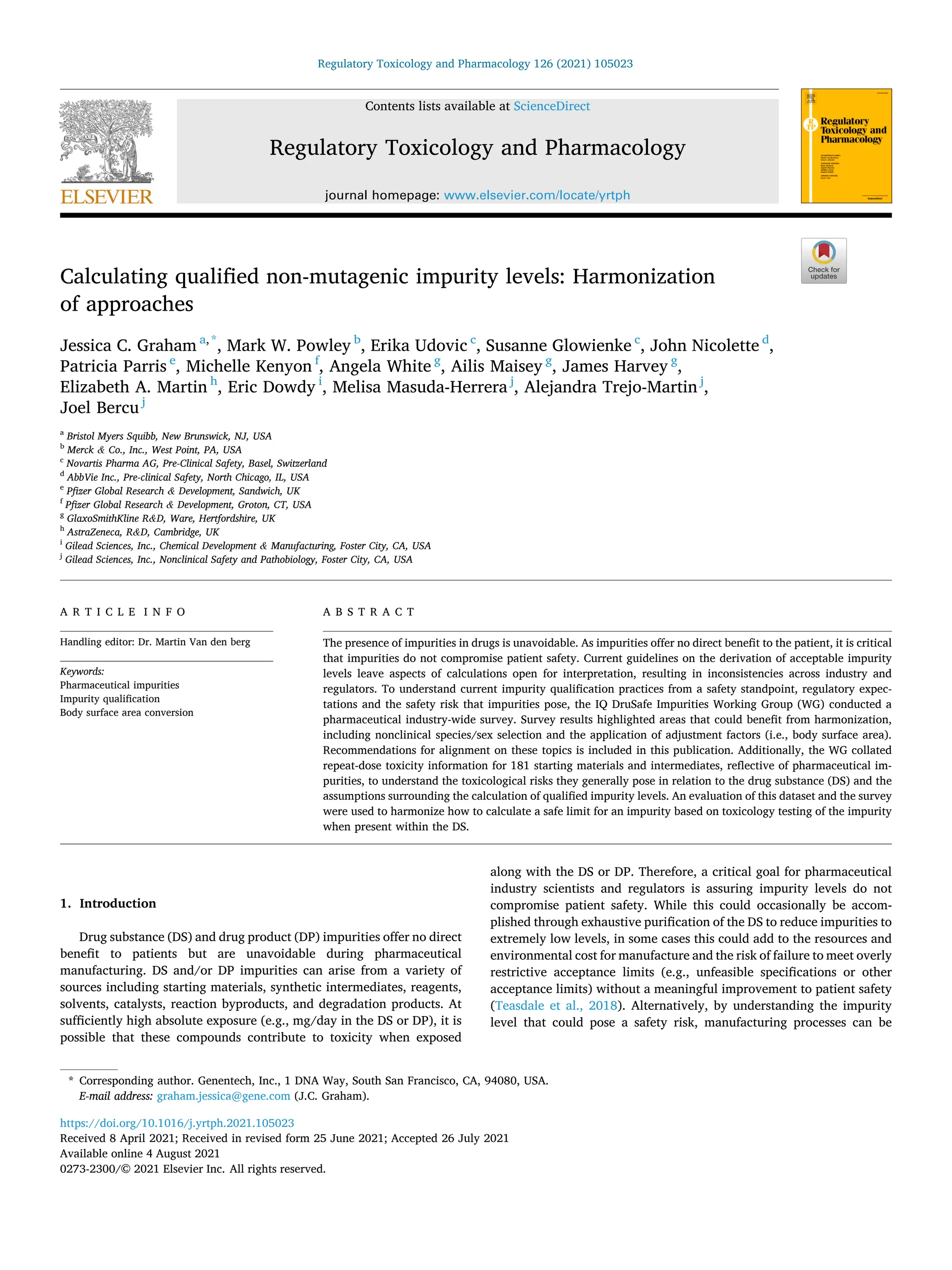 Calculating qualified non-mutagenic impurity levels Harmonization.pdf