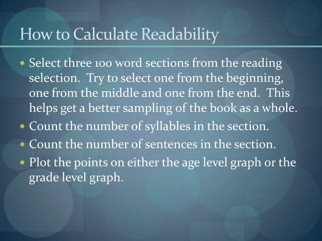 Calculating Readability | PPT