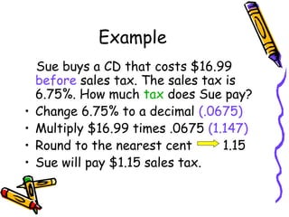 Calculating sales tax | PPT