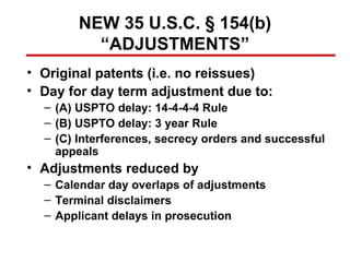 Calculating Sec. 154 Patent Term Adjustments | PPT
