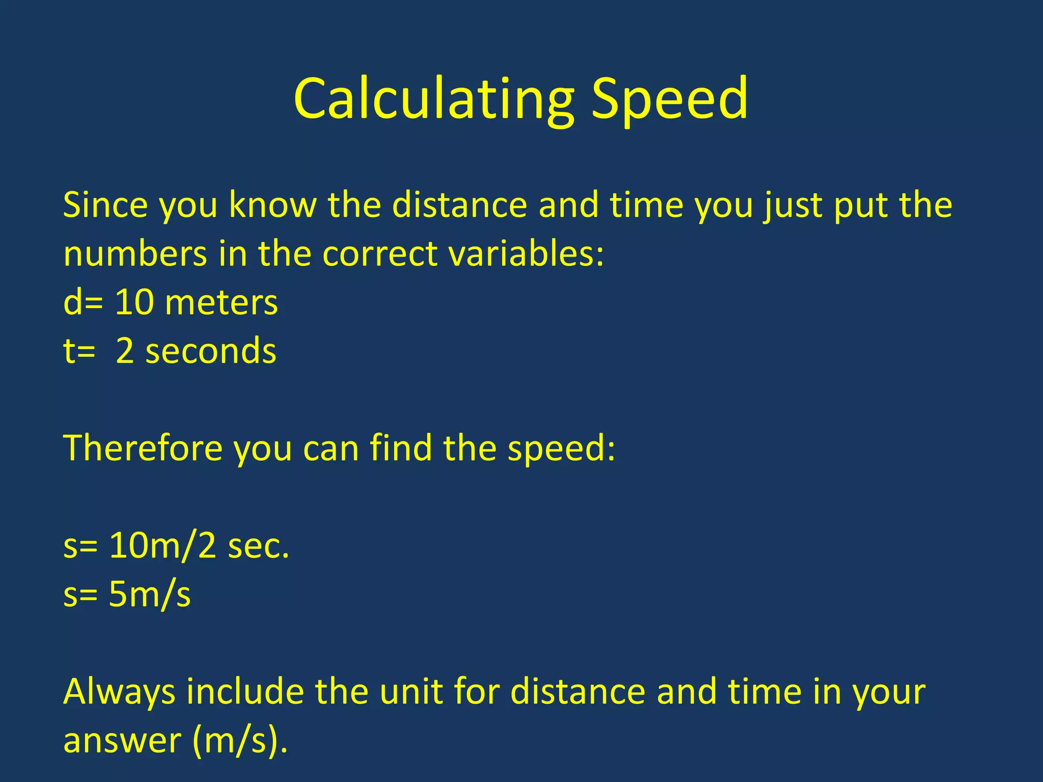 Calculating speed | PPT
