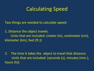 Calculating speed | PPT