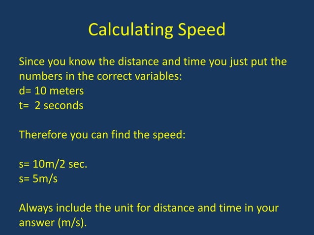 Calculating speed | PPT
