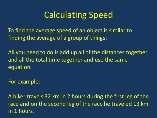 Calculating Speed