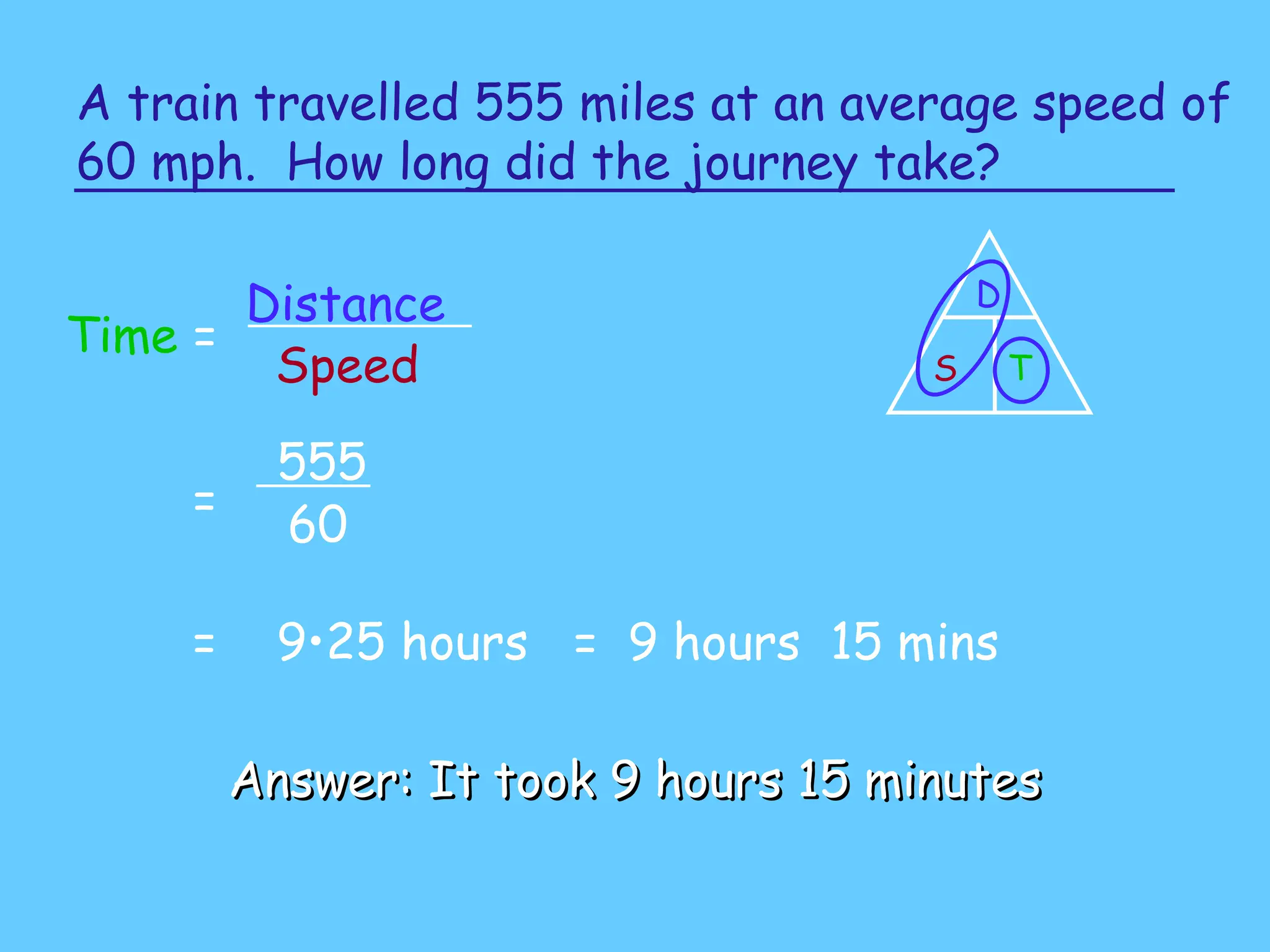 Calculating speed time and distance (3).ppt