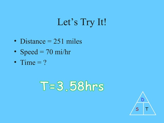 Calculating speed time and distance (3).ppt