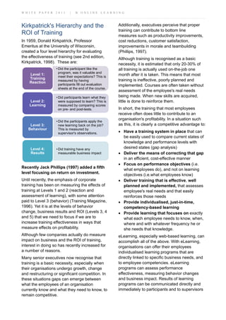 Calculating the roi on elearning | PDF