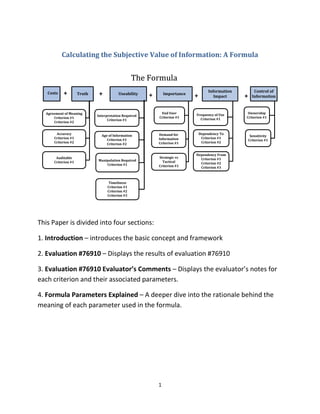 Calculating the subjective value of information: A formula | PDF