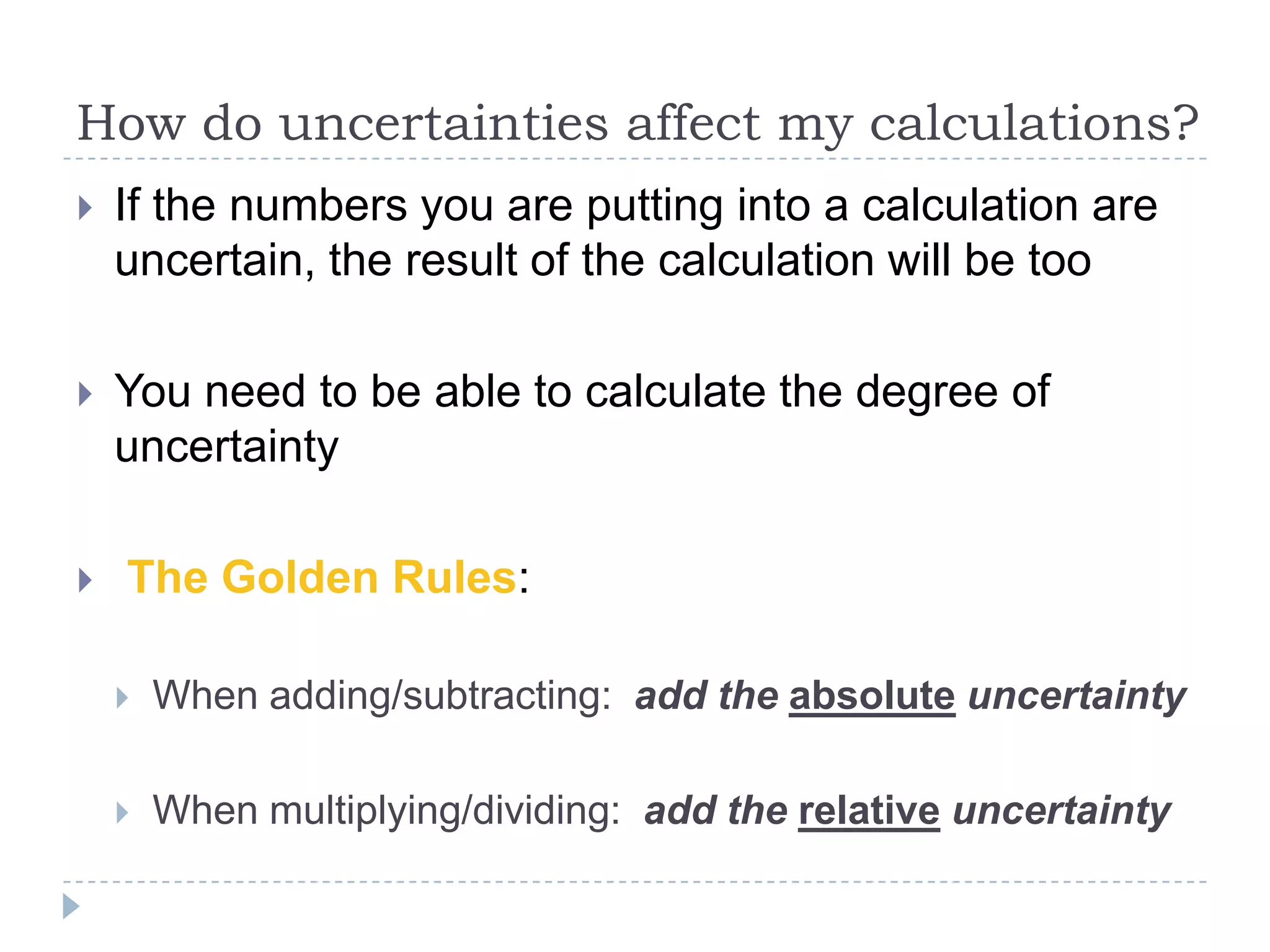 Calculating Uncertainties | PPTX