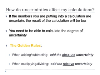 Calculating Uncertainties | PPTX