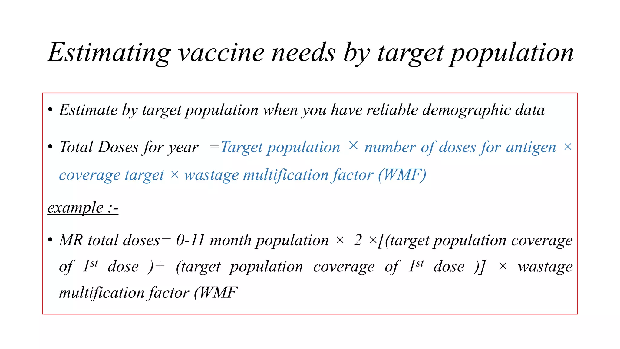 Wastage rate, Coverage rate , Dropout rate Calculation | PPTX