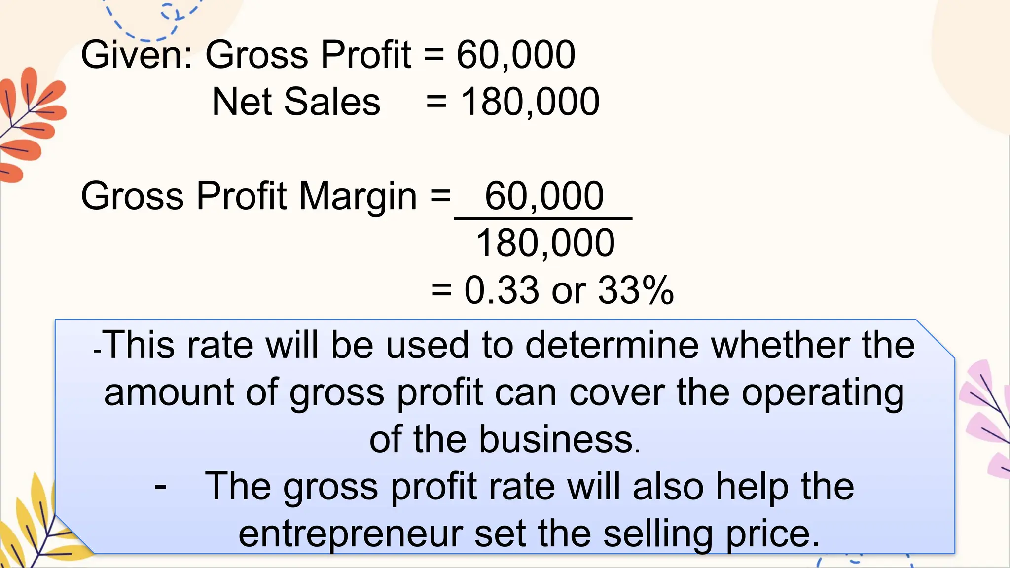 Calculation-of-Gross-Profit Business Math.pptx | Business Accounting ...