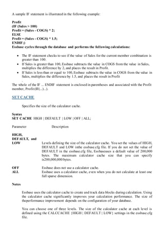 Calculation commands in essbase | DOCX | Computing | Technology & Computing