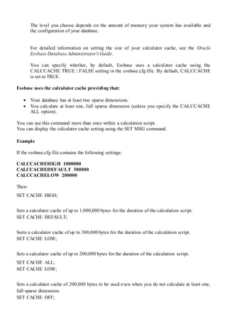 Calculation commands in essbase | DOCX