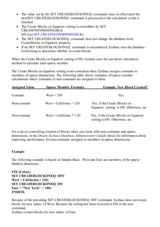 Calculation commands in essbase | DOCX