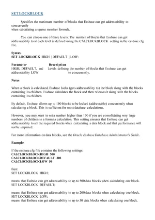 Calculation commands in essbase | DOCX | Computing | Technology & Computing