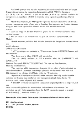 Calculation commands in essbase | DOCX | Computing | Technology & Computing